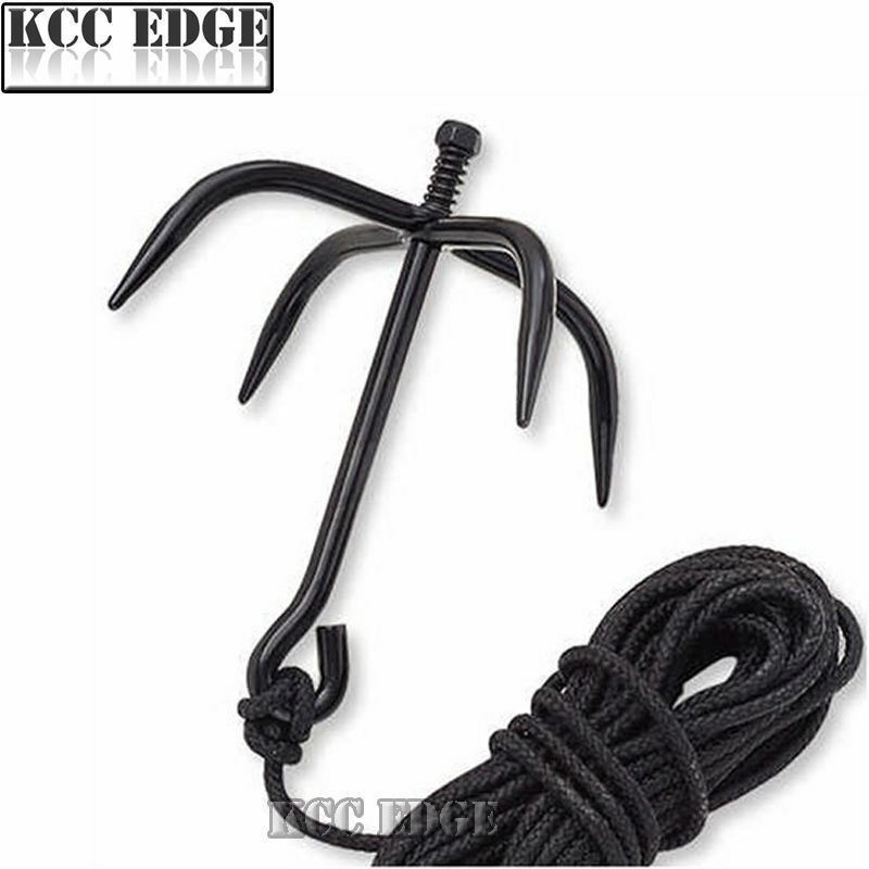 Black Steel NINJA SWAT Folding Grappling Tactical Climbing Hook 33Ft ...