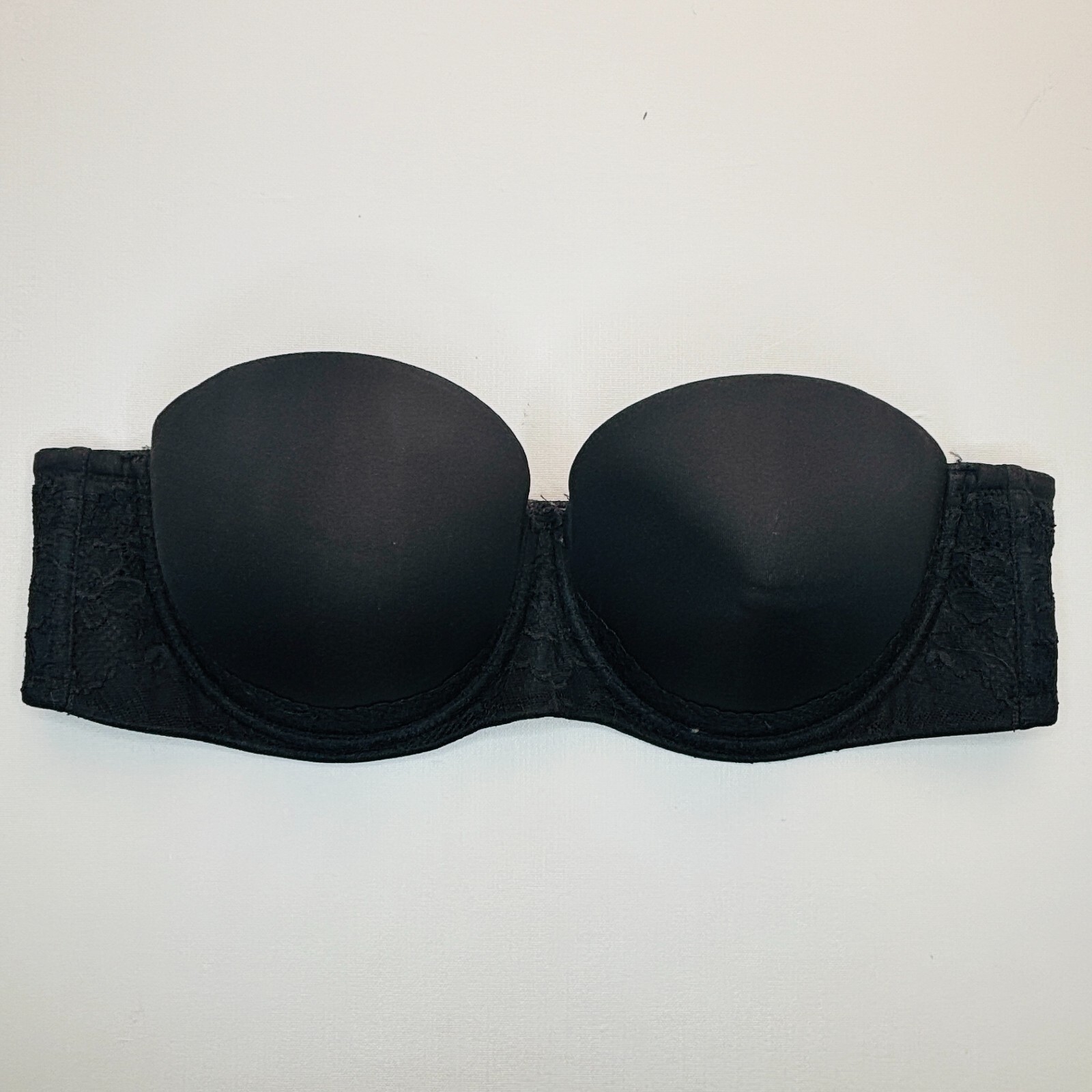 Torrid Push Up Strapless Bra 42C Black Satin Underwire Lace Details | eBay