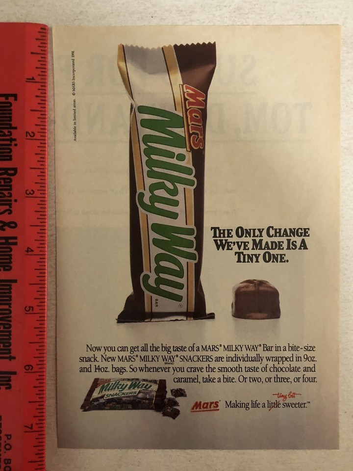 1991 Milky Way Candy Bar Print Ad Vintage Advert pa11 | eBay