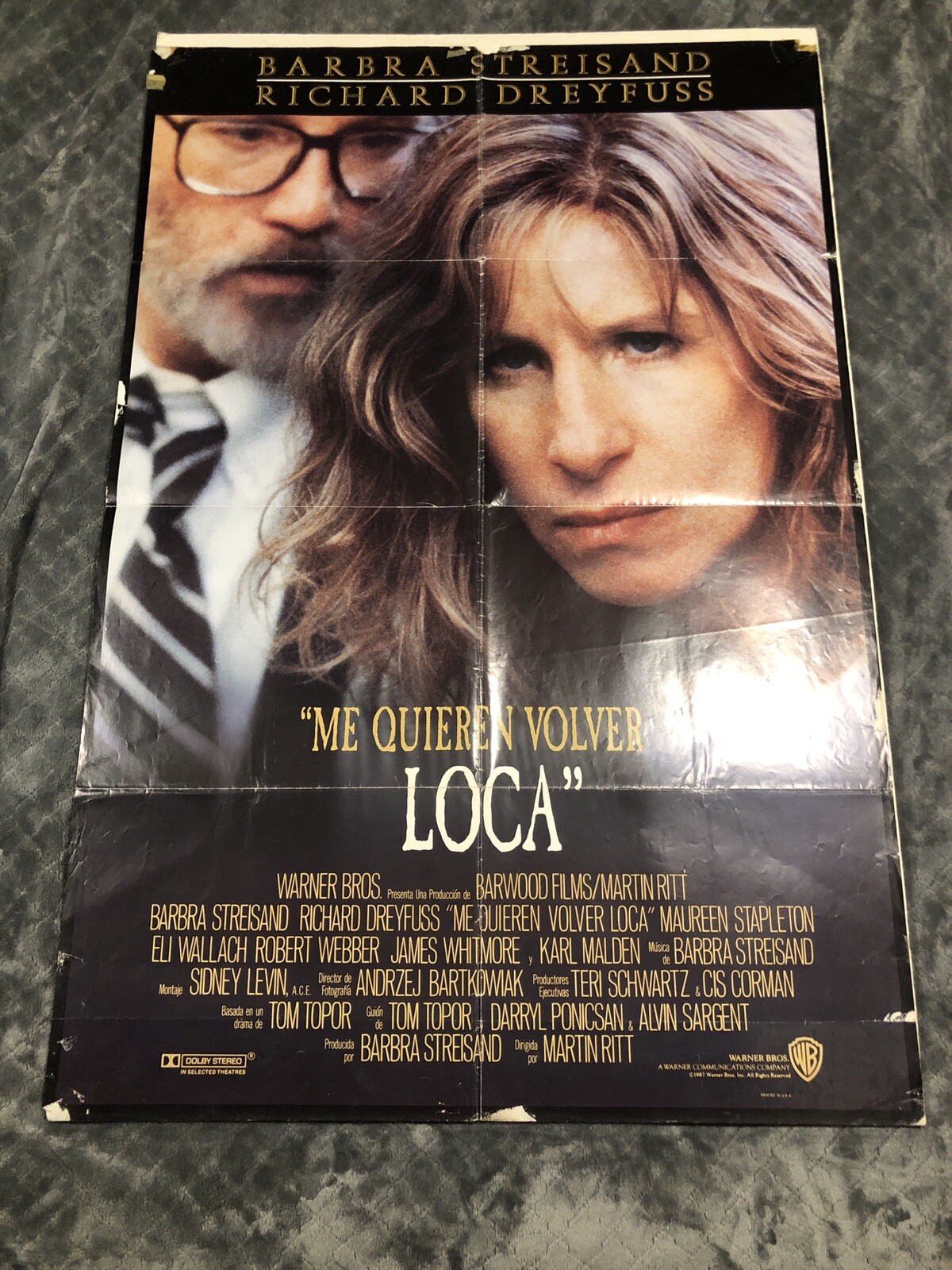 ME QUIEREN VOLVER LOCA - Nuts- 1987 Original Movie Poster 27X40 Barbra ...