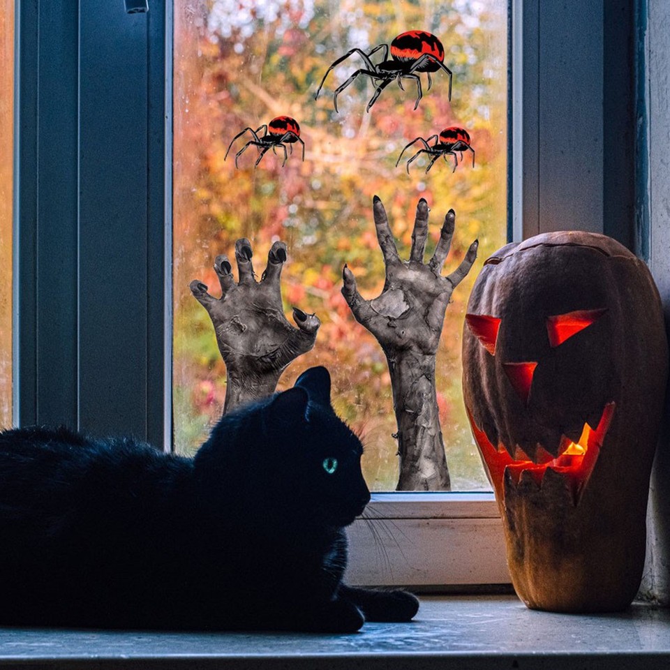 5 Sheets Decorative Stickers Window Decals Festival Decors Creative ...