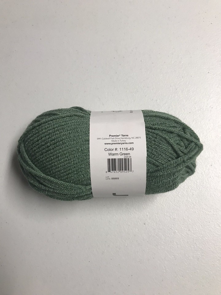 Premier Warm Green Yarn Worsted 131 Yds -C | eBay