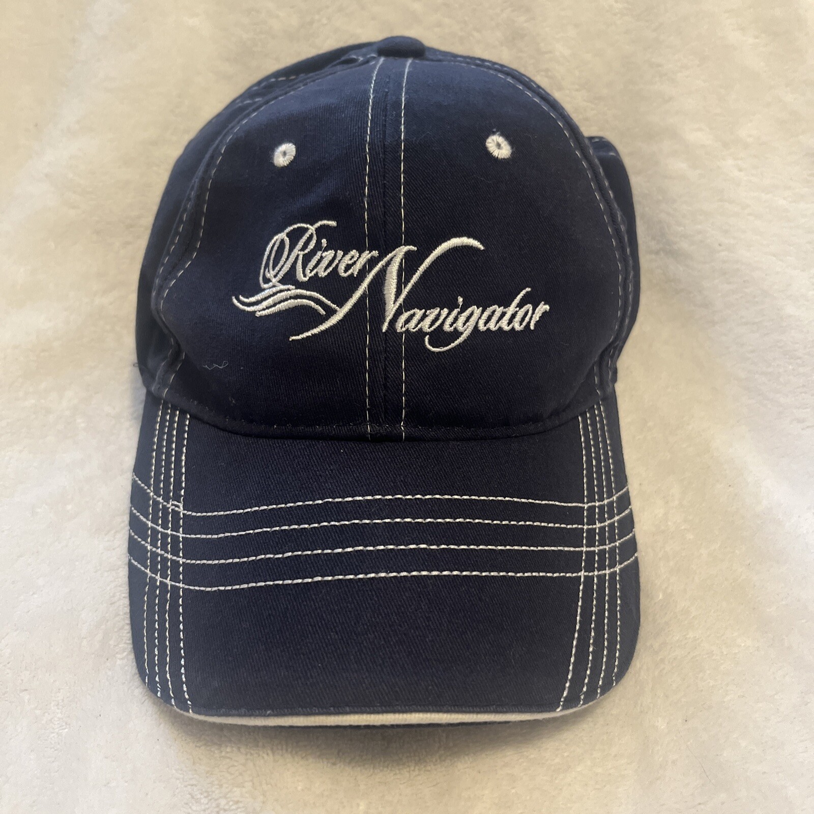 Blue Cap With White Stripes RIVER NAVIGATOR Adjustable - Gem