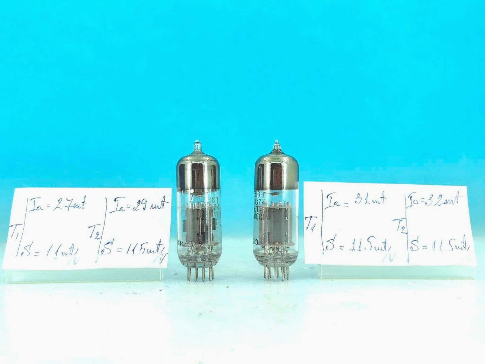 2 x MATCHED PAIR 6N6P by Novosibirsk 1974y Audio TUBES ECC99 E182CC NEW ...