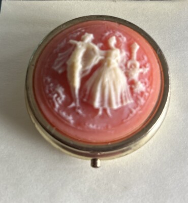 Vintage Gold Tone Victorian Theme Pill Box with 3 Compartments - 0076 ...