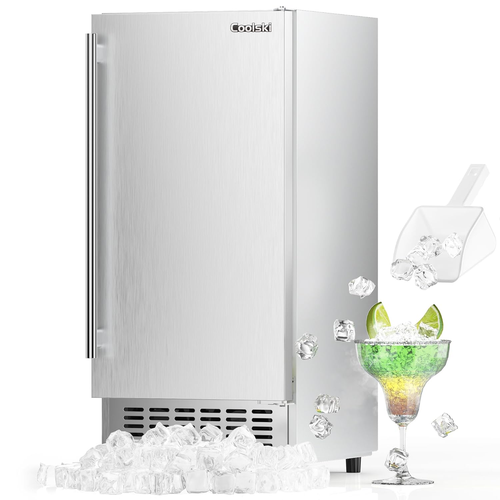 Stainless Steel Under Counter Ice Maker - 80 Lbs/Day, Self-Cleaning ...