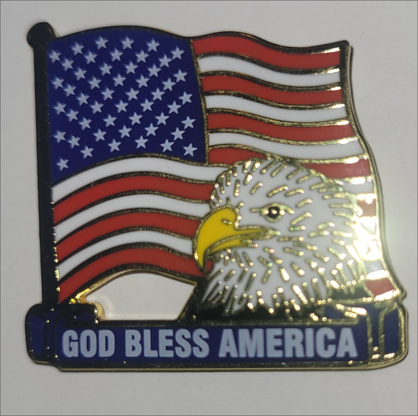 U.S. Flag with Eagle Pin American Flag Pin Enamel Clutch Lapel Pin ...