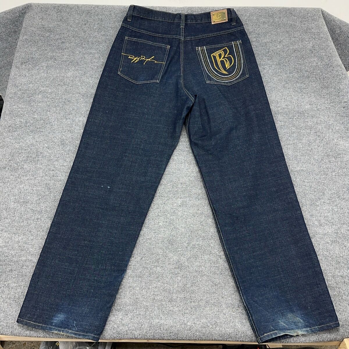 Ruff Ryders Jeans 36x34 Dark Wash Baggy Embroidered Pockets Ruff Ryders Jeans 36x34 Dark Wash Baggy Embroidered Pockets