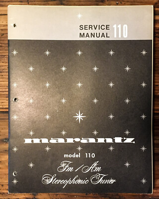 Marantz Model 110 Tuner Service Manual *Original* | eBay