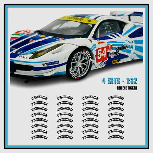 4x8er Set Tyre Mark Me B Sticker Decal 1:3 2 for Slot Car Carrera 132 ...
