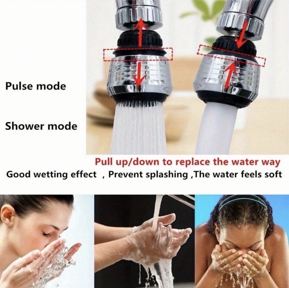 360° Rotate Swivel Water Saving Tap Aerator Diffuser Faucet Nozzle ...