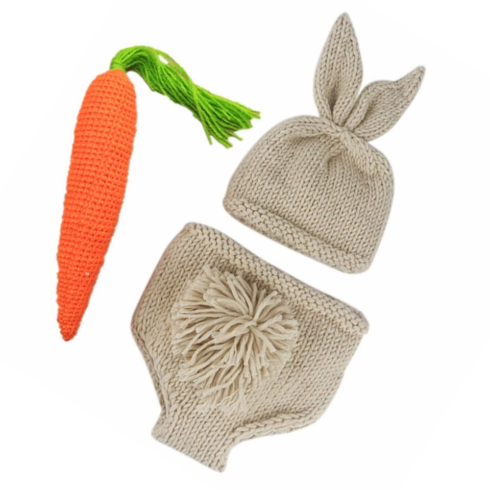 Baby Newborn Easter Photography Prop Crochet Knit Costume Outfit Set ...