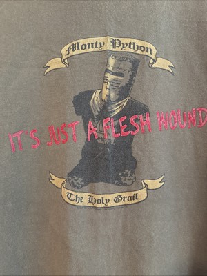 Monty Python Holy Grail It’s Just A Flesh Wound Green Tshirt ADULT 2XL ...