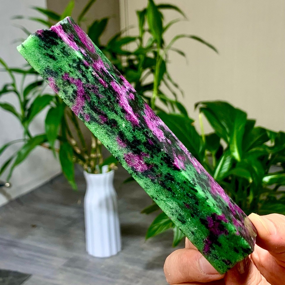 279G Natural green Ruby zoisite (anylite) crystal Chakra Healing Energy ...