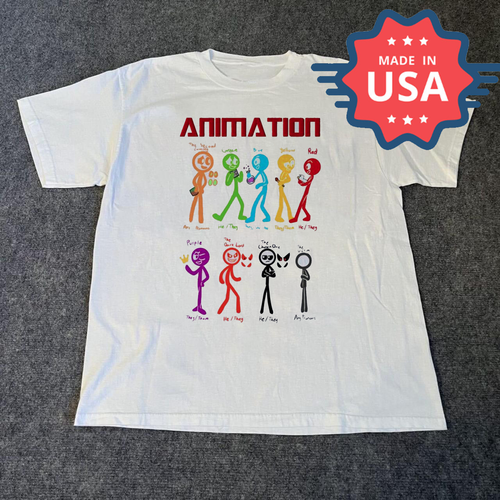 Alan Becker Animation Art Cotton Black Shirt Unisex Concert S to 5XL ...