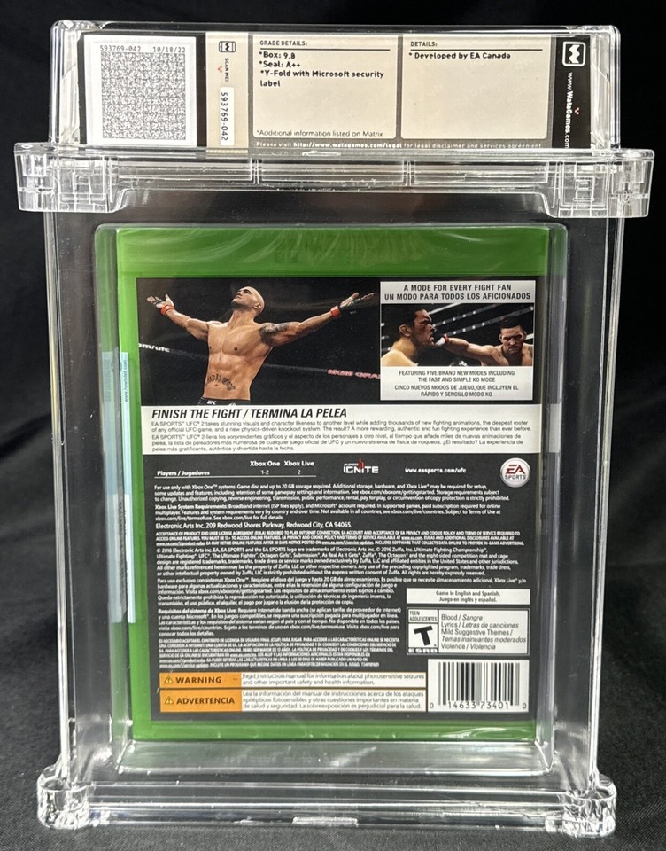 UFC 2 Xbox One Conor McGregor Ronda Rousey 1st Cover WATA 9.8 A++ ...