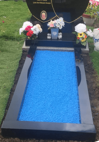 Adult, Grave edging set 5 Foot Edging With Silver stones, No pots ...