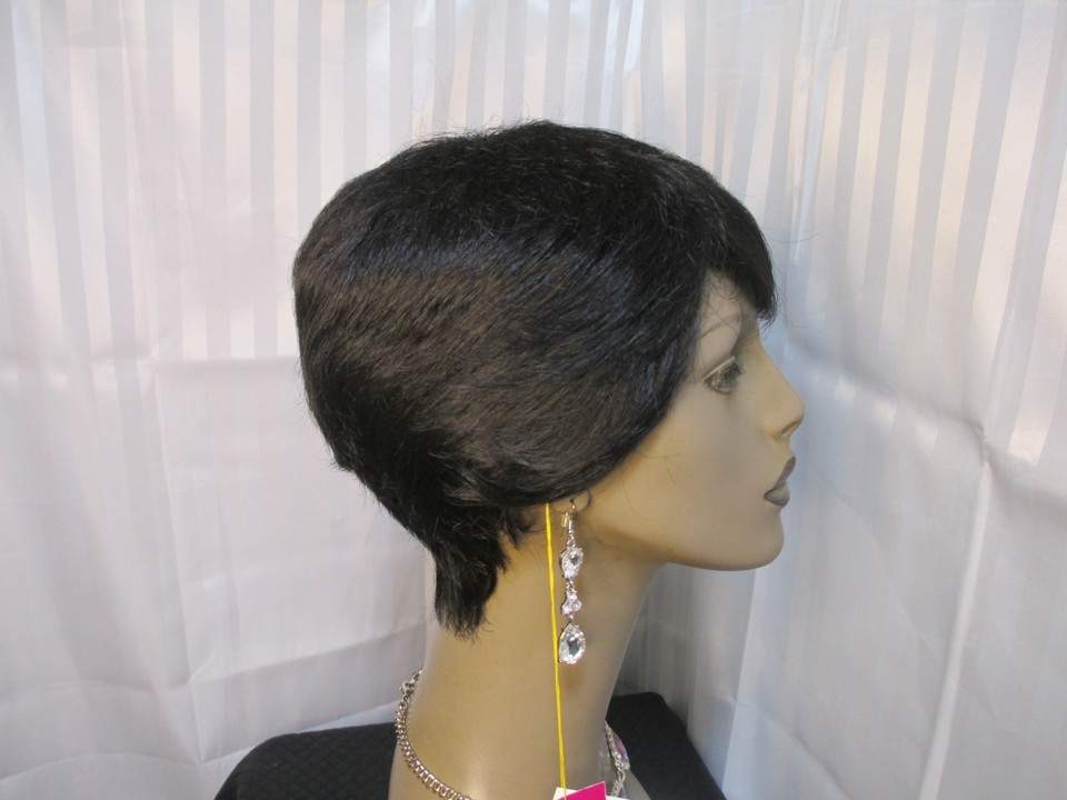 short wig boy cut pixi black color 1b w/bangs Fashion Source NEW | eBay