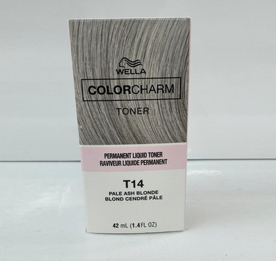 Wella Color Charm T14 Pale Ash Blonde Permanent Liquid Hair Toner 1.4 ...