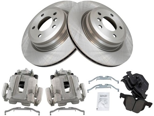 For 2007-2013 BMW 335i Brake Pad Rotor and Caliper Set Rear 32233KKPT ...
