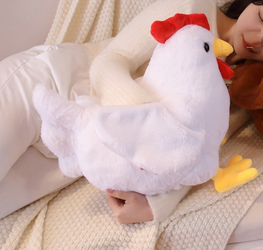 White Rooster Chicken Bird 12" Stuffed Animal Plush Toys Toddler Doll ...