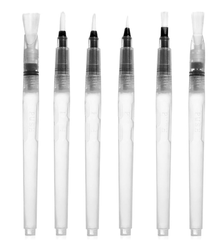 Watercolor 6 piece EMPTY Brush Marker Set Art Supplies | eBay