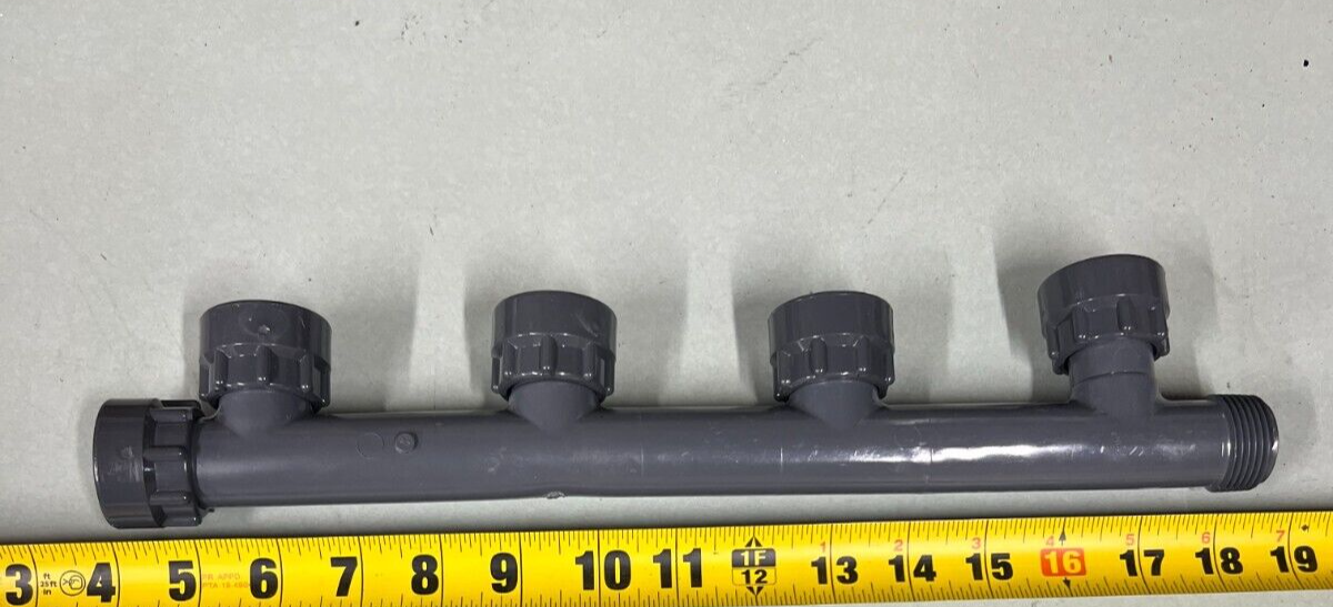 1" Multi-Port Manifold Swivel x MIPT x Swivel (x4) Gray PVC Sch 40 #301 ...