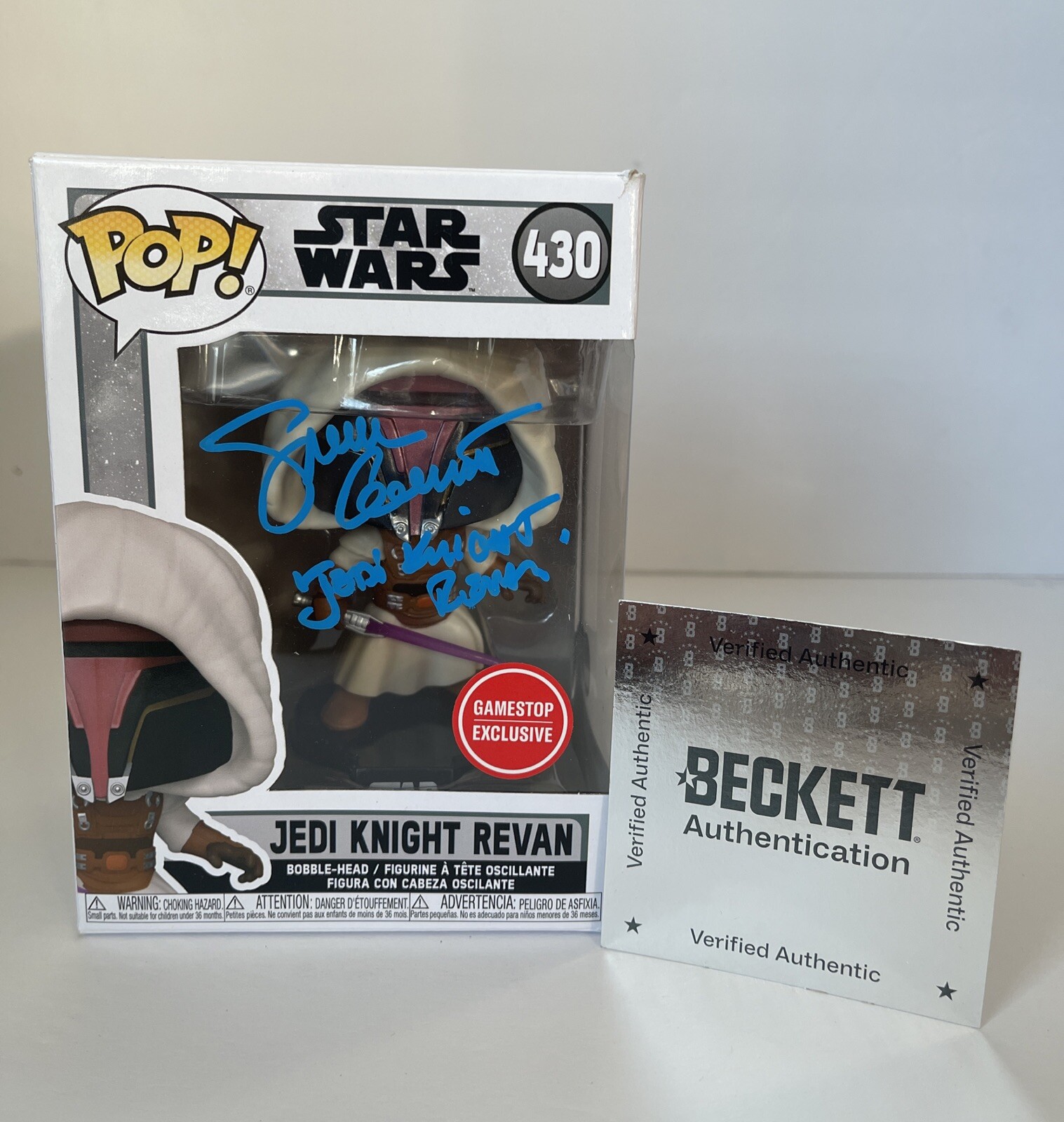 Spencer Garrett Signed Jedi Revan 430 Star Wars Funko Pop Beckett QR ...