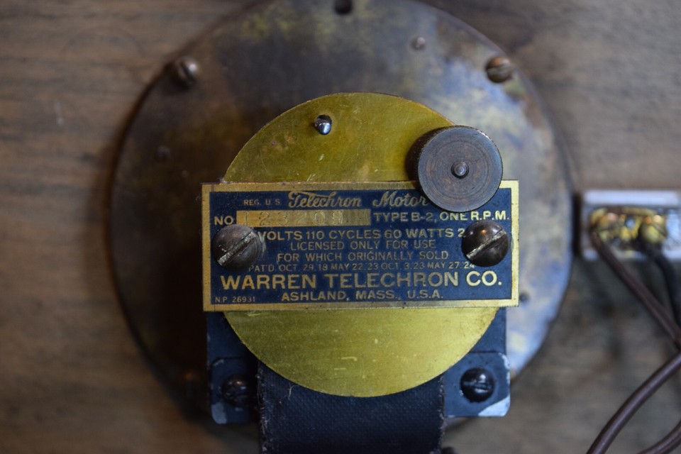 Antique Warren Telechron Wooden School Electric Wall Clock Early 1900's ...