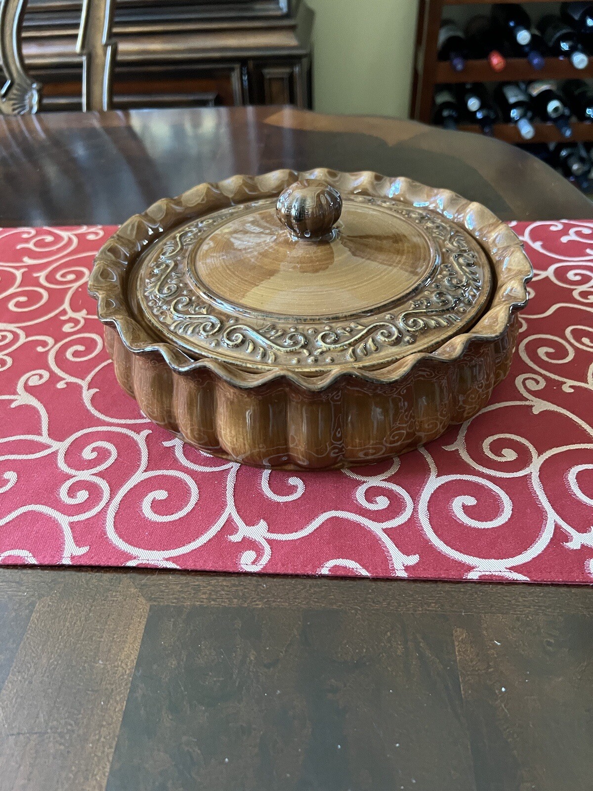 Celebrating Home Stoneware Collection Round Venetian Brown Casserole ...