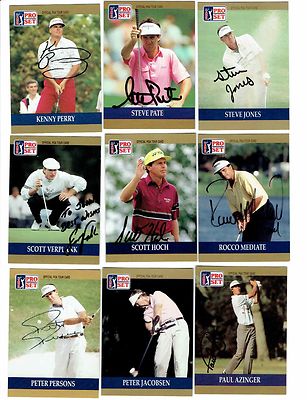 1990 Pro Set PGA Tour Golf Card Signed Autographed Partial Set of 43 ...
