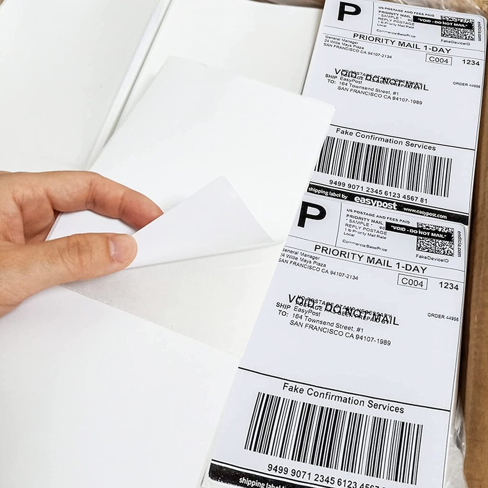 500-4000 4x6 Fanfold Direct Thermal Shipping Labels for Zebra & Rollo ...