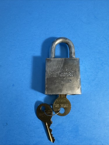 VTG American Lock Company Series 200 Hardened USA With 2 Keys Works (T6 ...