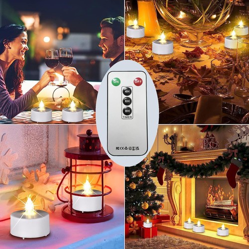 LED Tea Lights with Remote Control: Flameless Candles Lamp Realistic ...