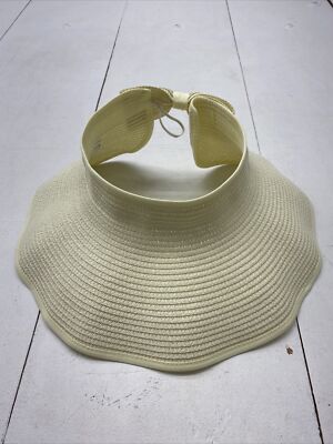 Sun Hat Easy Storage Ivory Woven Visor Packable New | eBay