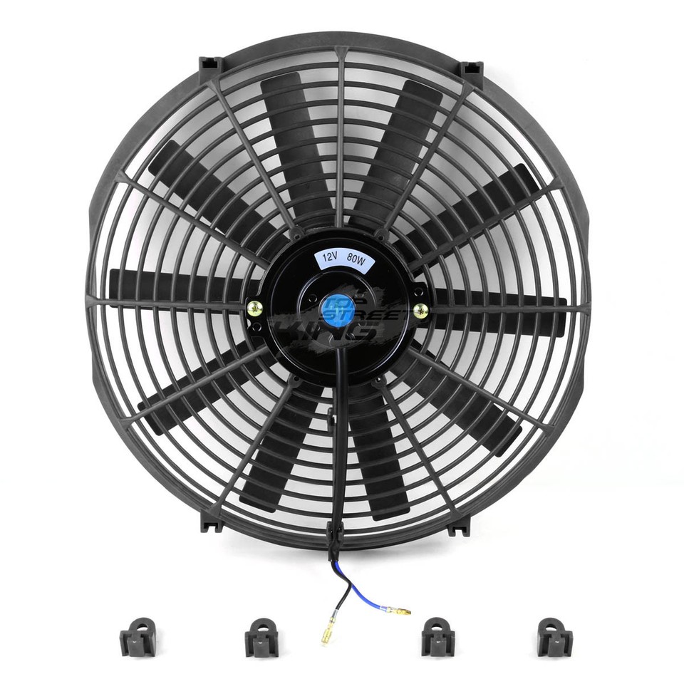 14" High Performance 12V Electric Slim Radiator Cooling Fan w/Mounting ...