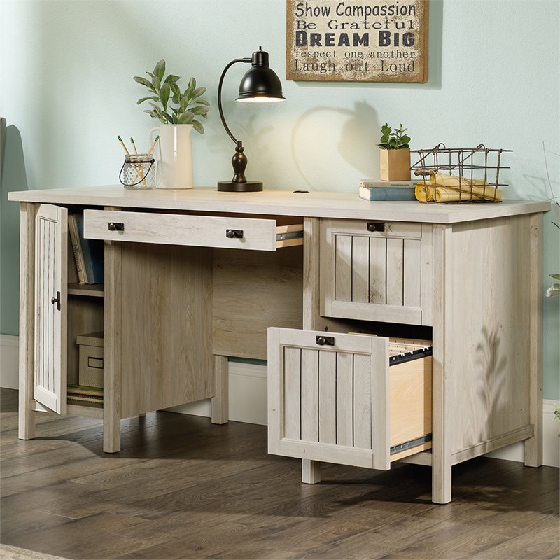 Pemberly Row Computer Desk in Chalked Chestnut | eBay