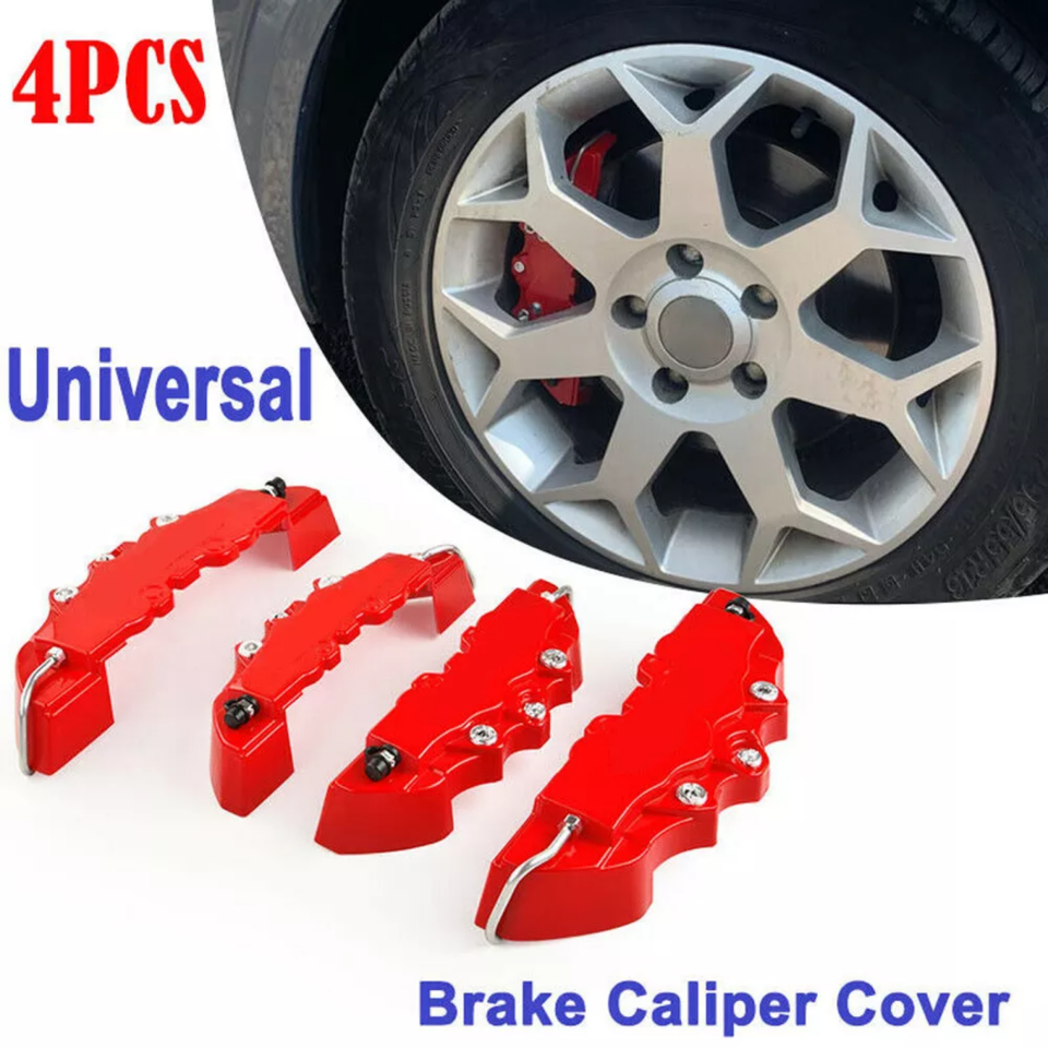 Hot 4PCS Red Brake Caliper Covers Front+Rear Car Disc Parts Brake ...