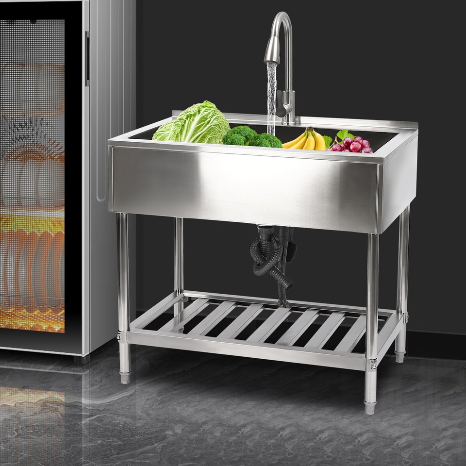 Stainless Steel Utility Sink Commercial Restaurant Laundry Sink Kitchen ...