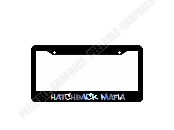 HATCHBACK MAFIA JDM TUNER WAKABA HATCHBACK RACING Black License Plate ...