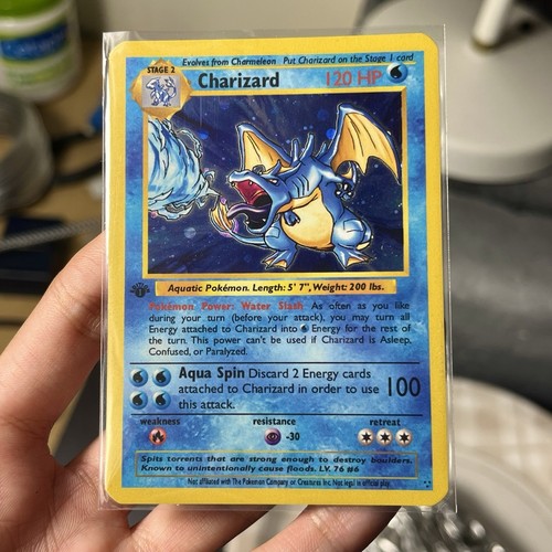 Base Set Charizard- Water Type Custom- 1st Edition- Holo Rare By RushForTacos | eBay