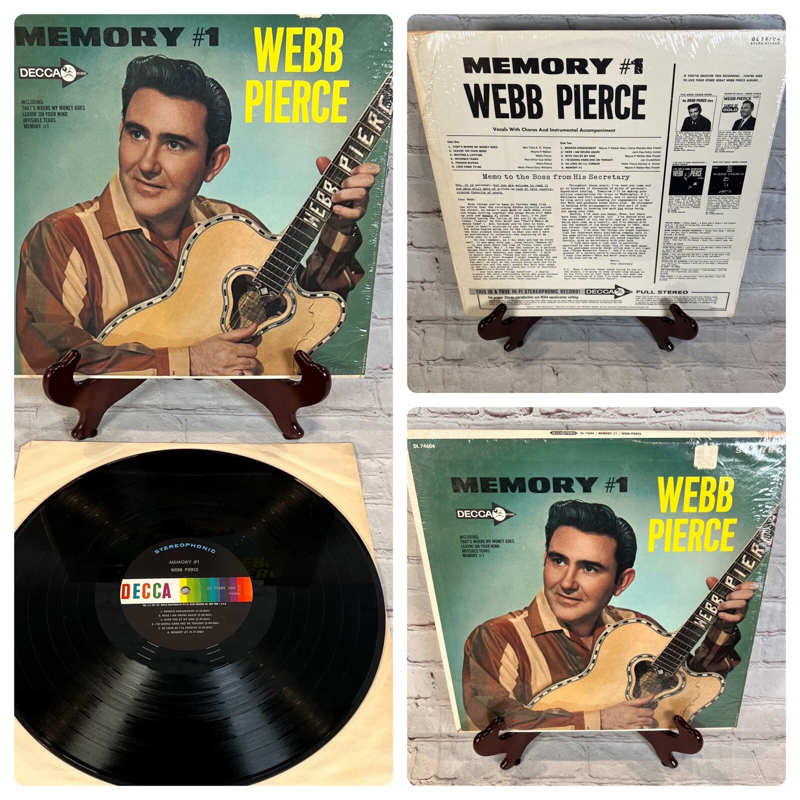 Webb Pierce Memory #1 Decca Records DL74604 Stereophonic Mint Condition ...