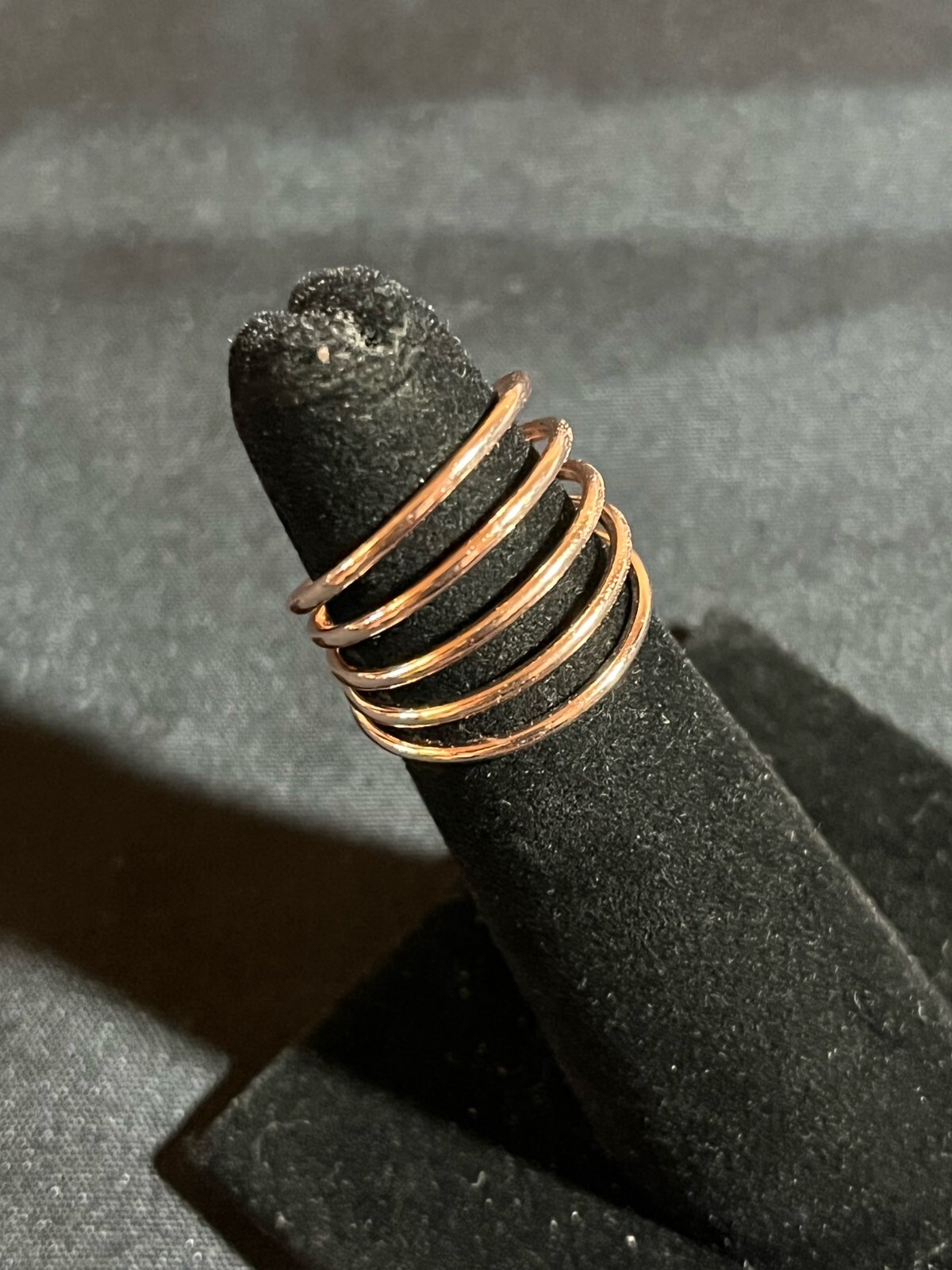 Unisex Quadruple Loop Copper Stainless-Steel Ring - Size 5 | eBay