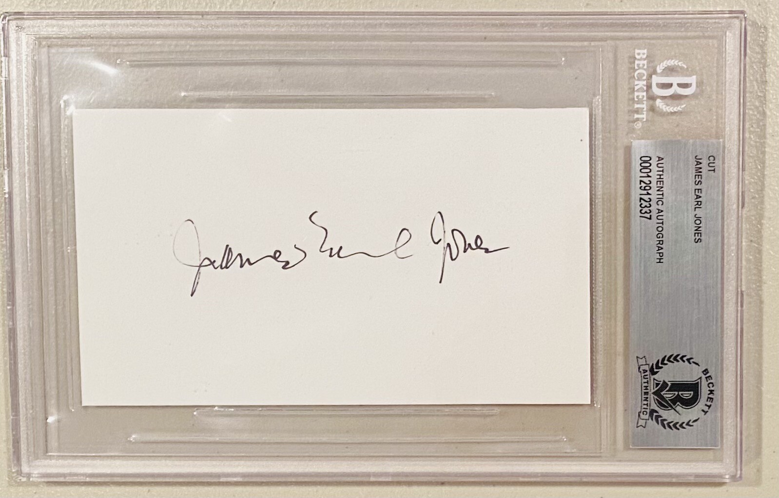 James Earl Jones Signed Autographed 3x5 Card BAS Beckett Cert Slab Star ...