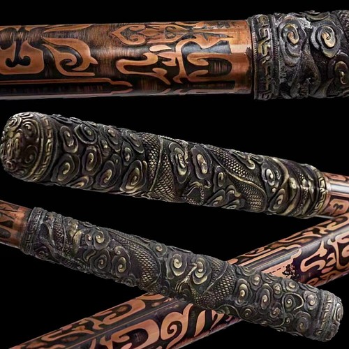 175cm Golden Cudgel Red Copper rod Chinese KUNGFU Stick Demonic Pestle ...