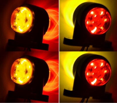 4x LED Red Orange Small Clearance Marker Lights 12/24V Truck Lorry ...
