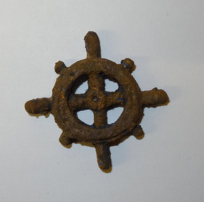 Dollhouse "Rusty" Helm Wheel Boat Ship Miniature for 1:12 Beach ...