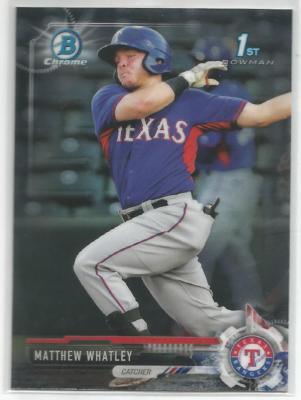 Matthew Whatley Texas Rangers 2017 1st BowmanChrome Draft Baseball ...