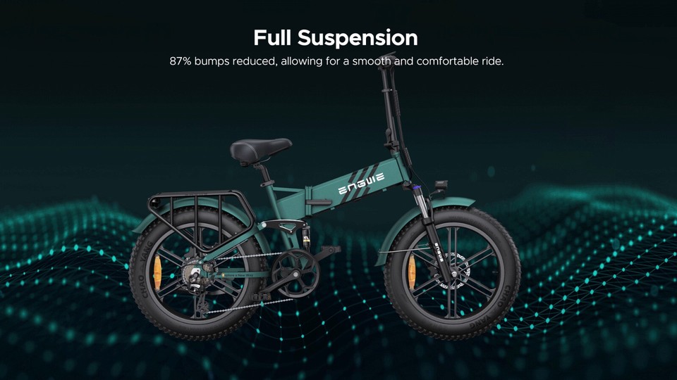 Engwe Engine Pro 2.0 Electric Bike 20" Fat Tire Shimano 8-Gears E-Bike ...