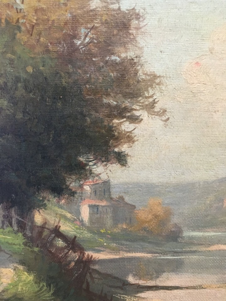 Old Oil On Canvas Post-Impressionist Landscape Signed French School XIX ...